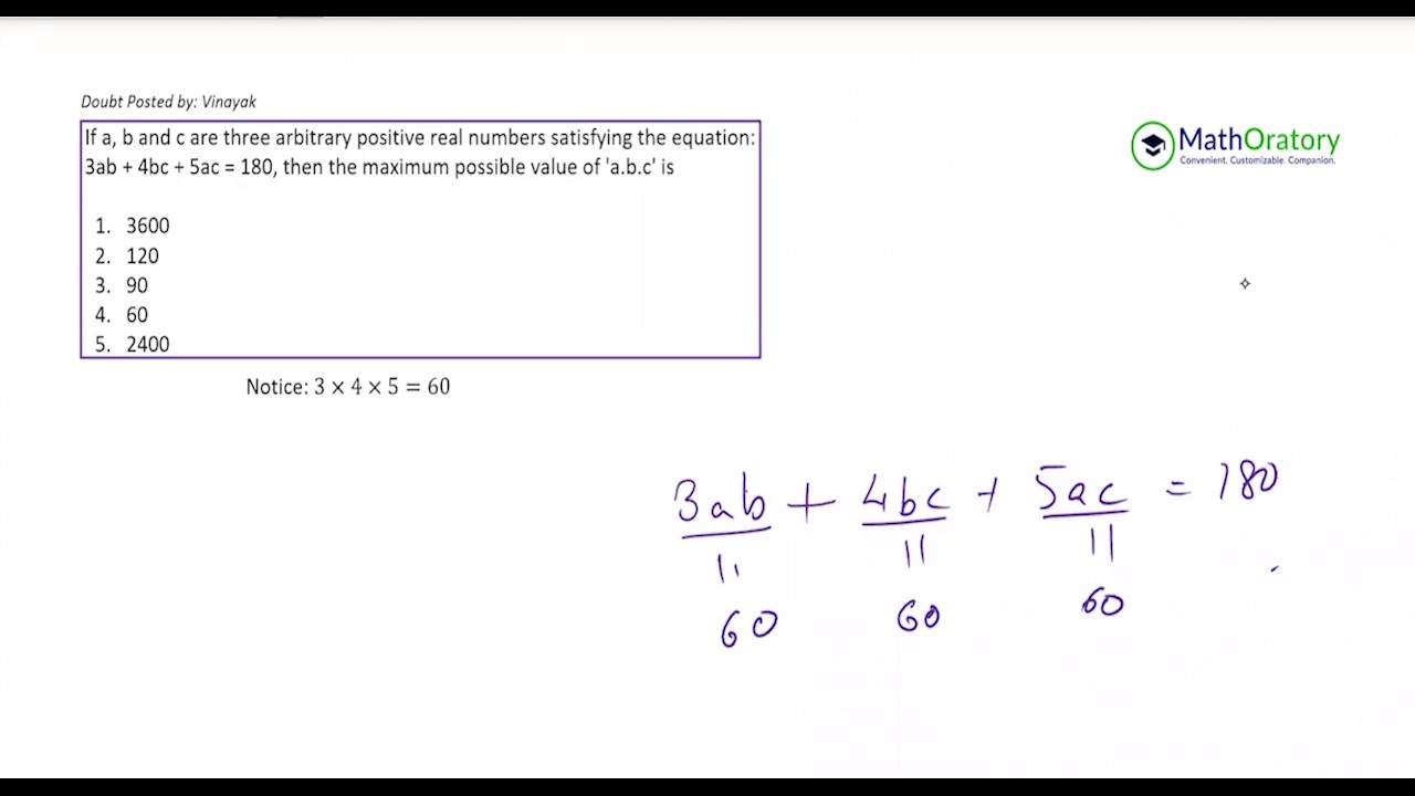Maxima Minima | QA CAT | Solution by observation | Doubt Solving