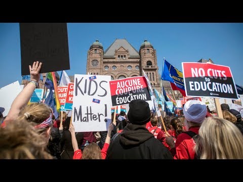 Thousands protest Ontario education cuts
