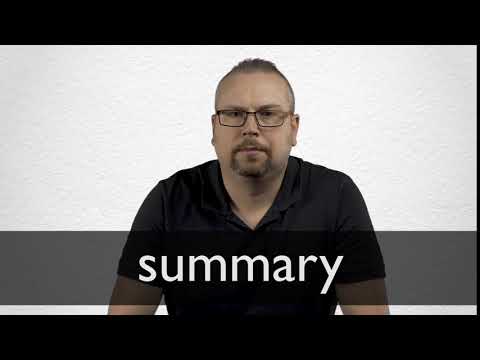 SUMMARY definition and meaning | Collins English Dictionary