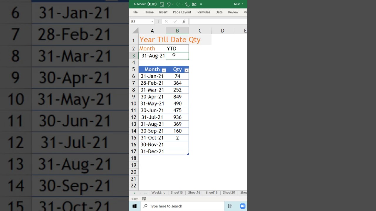 Year till date calculations
