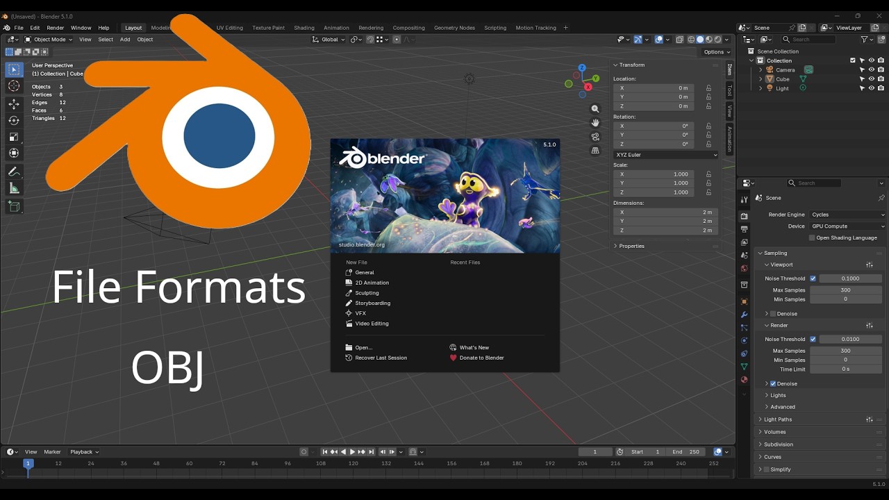Blender Import Export - File Format OBJ