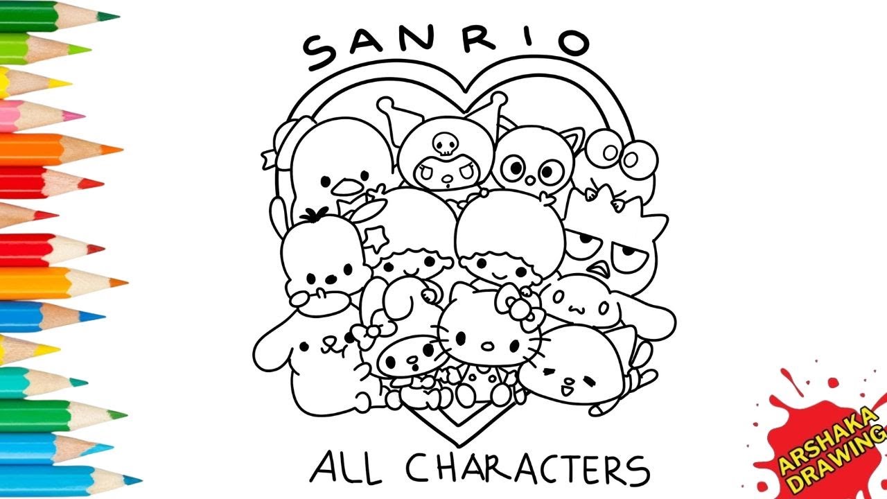 All Sanrio Characters Coloring Pages Tutorial | How to Color Kuromi, My Melody, Cinnamoroll