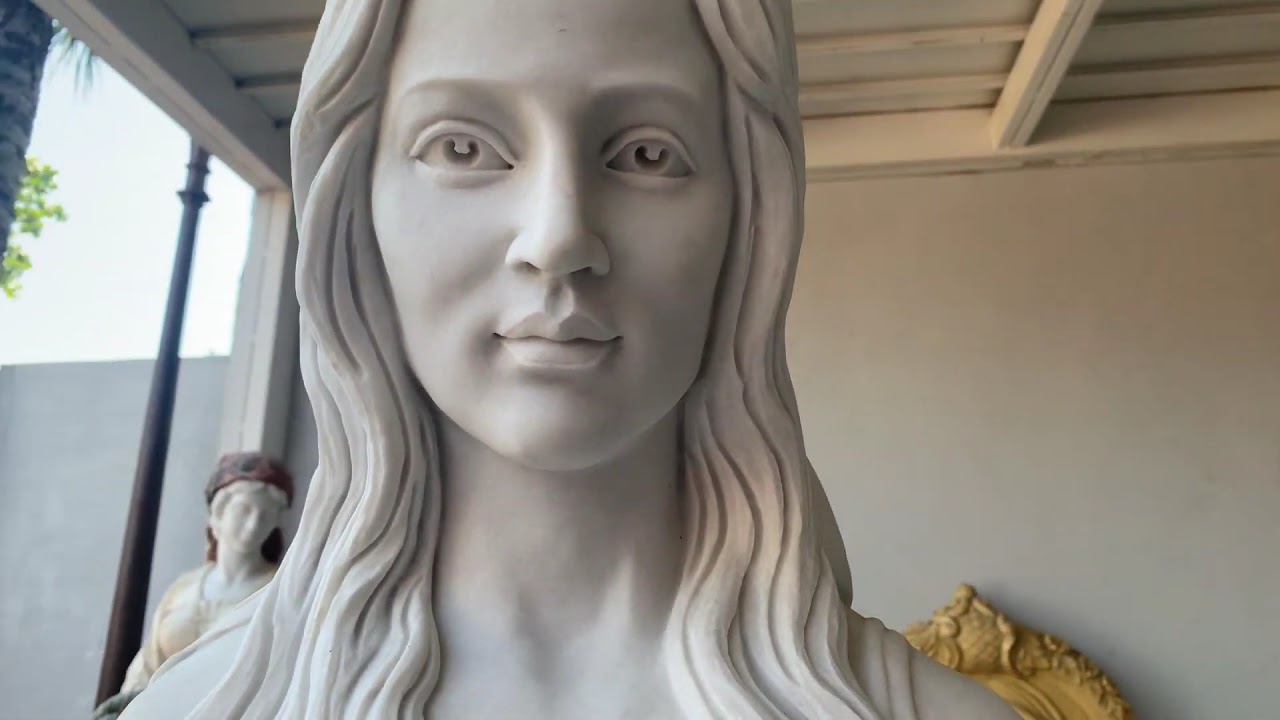 Estátua Feminina de Mármore branco Bestsabé 193cm - EMP390 | Quinta Dellarte Rio de Janeiro