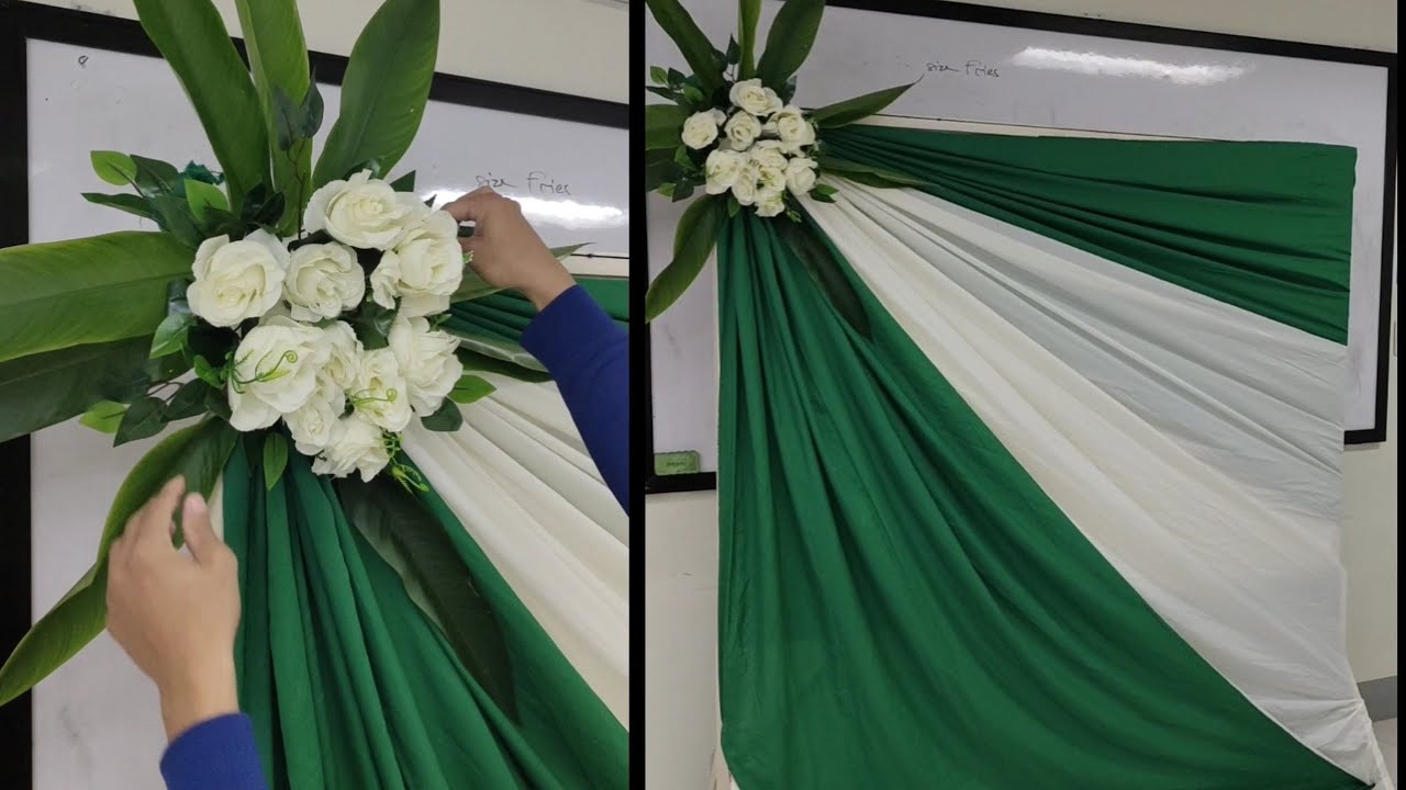 FLORAL BACKDROP DESIGN TABLE SKIRTING TUTORIAL #backdropdesign