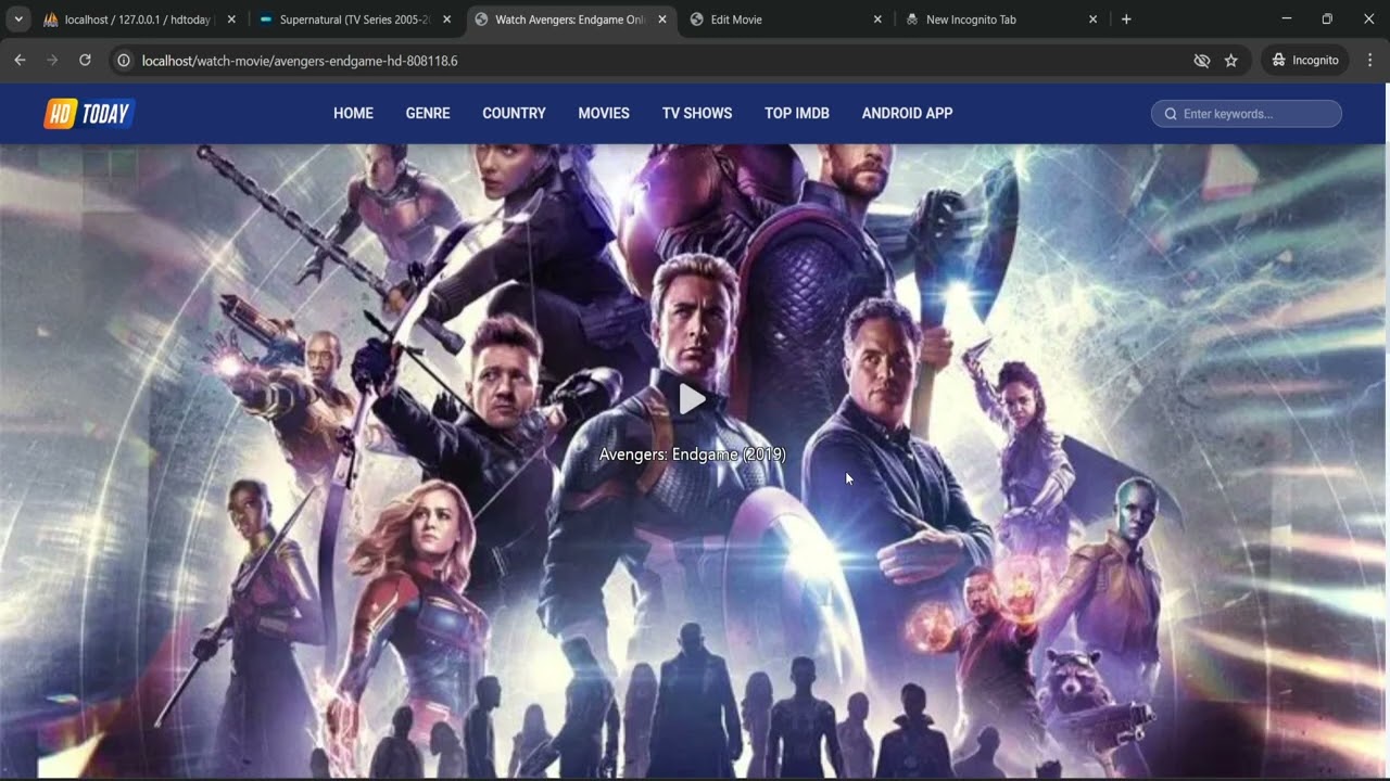 Movie/TV Show Streaming PHP Script