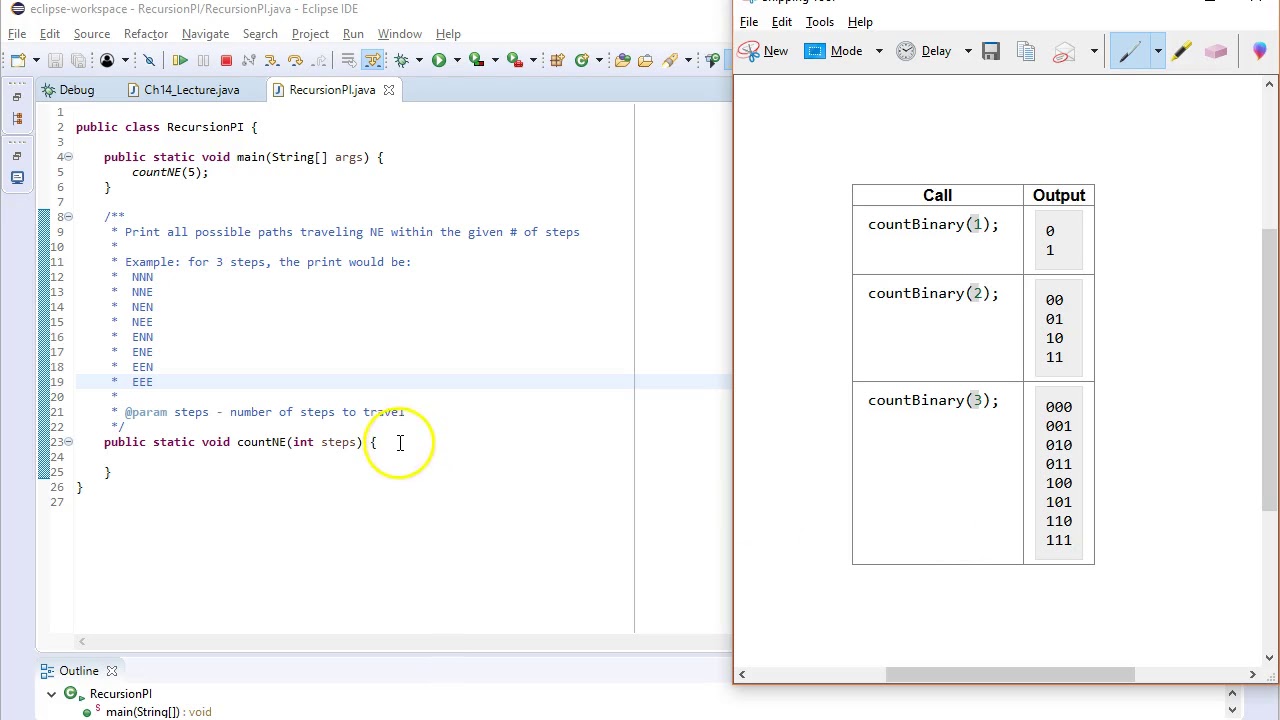 Building Java Programs Chapter 12 Exercise 12.19 countBinary