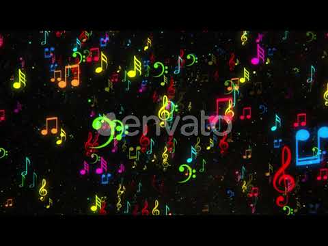 Music Note Symbols Background - 4K - Stock Video