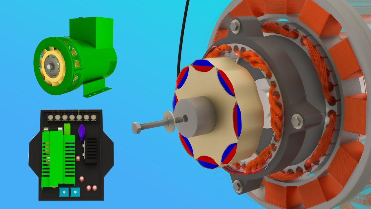 How an Alternator’s Exciter, PMG & AVR Work  | Animated Explanation
