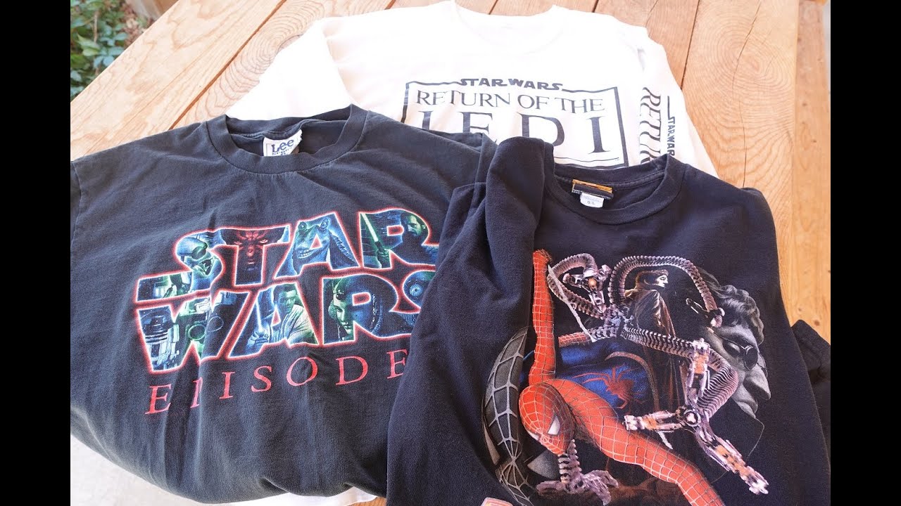 Vintage Star Wars and Spiderman Shirts
