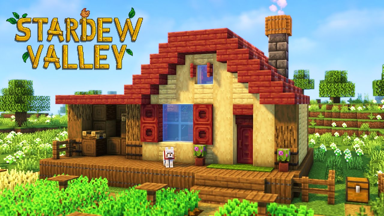 Minecraft | How to build a Stardew Valley House | Tutorial - Minecraft ...