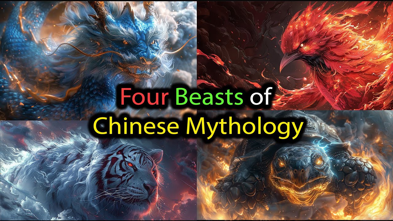 The Four Beasts of Chinese Mythology | Azure Dragon, White Tiger Vermillion Bird, Tortoise