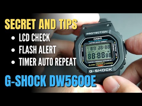 Secret and Tips for Casio G-Shock DW5600E / DW5600 ( LCD CHECK FLASH ALERT AUTO REPEAT DW-5600 )