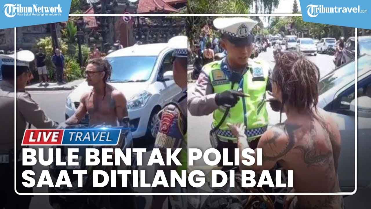 Bule di Berulah Lagi, Bentak Polisi saat Ditilang Gegara Nggak Pakai Helm - Tribun Video