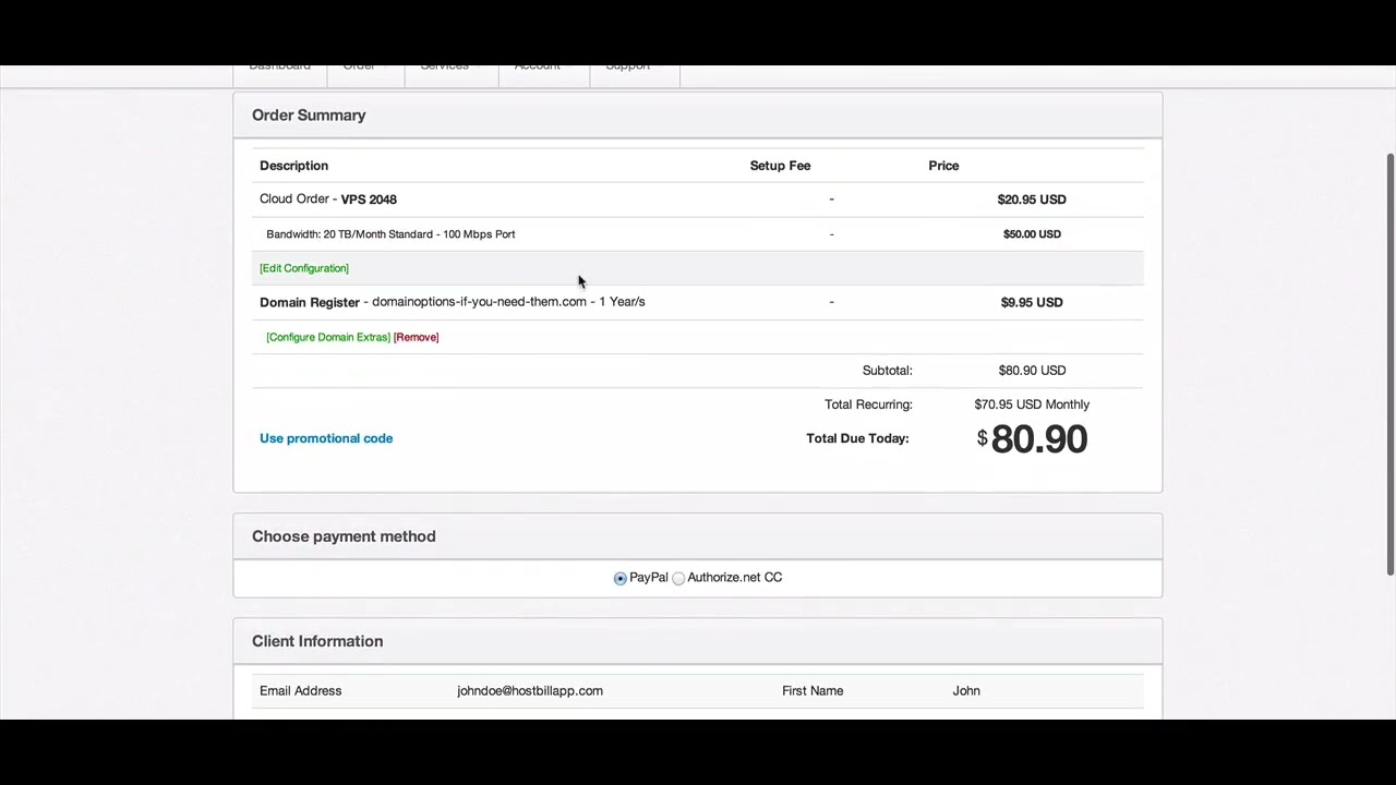 HostBill Overview: Shared Hosting