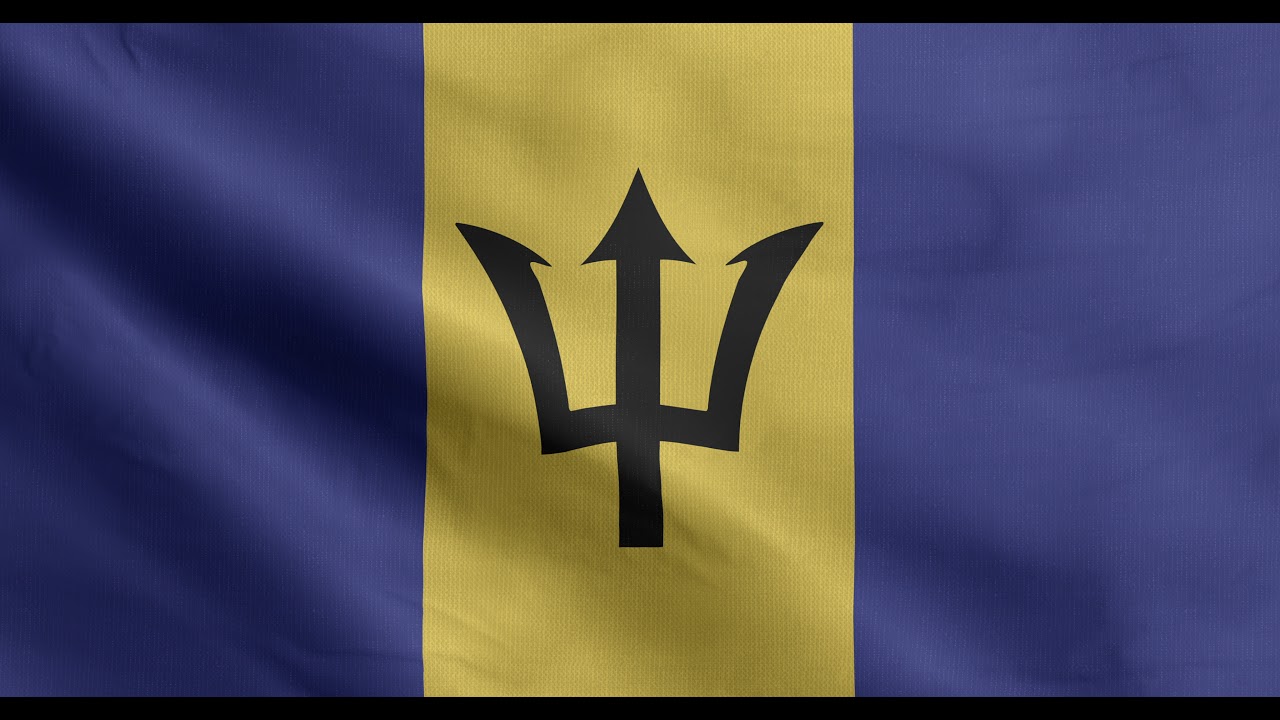 Barbados waving flag 4k loop free download