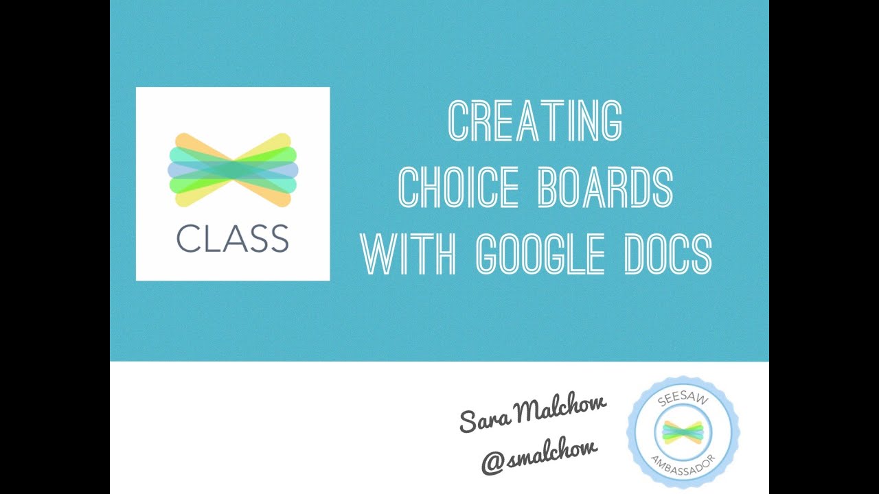 Creating Choice Boards in Google Docs