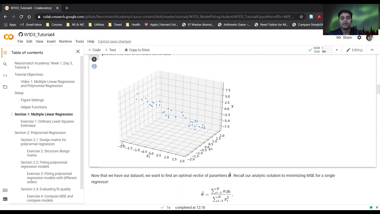 Tutorial on Multiple Linear Regression | NMA | Niranjan Chakrabhavi