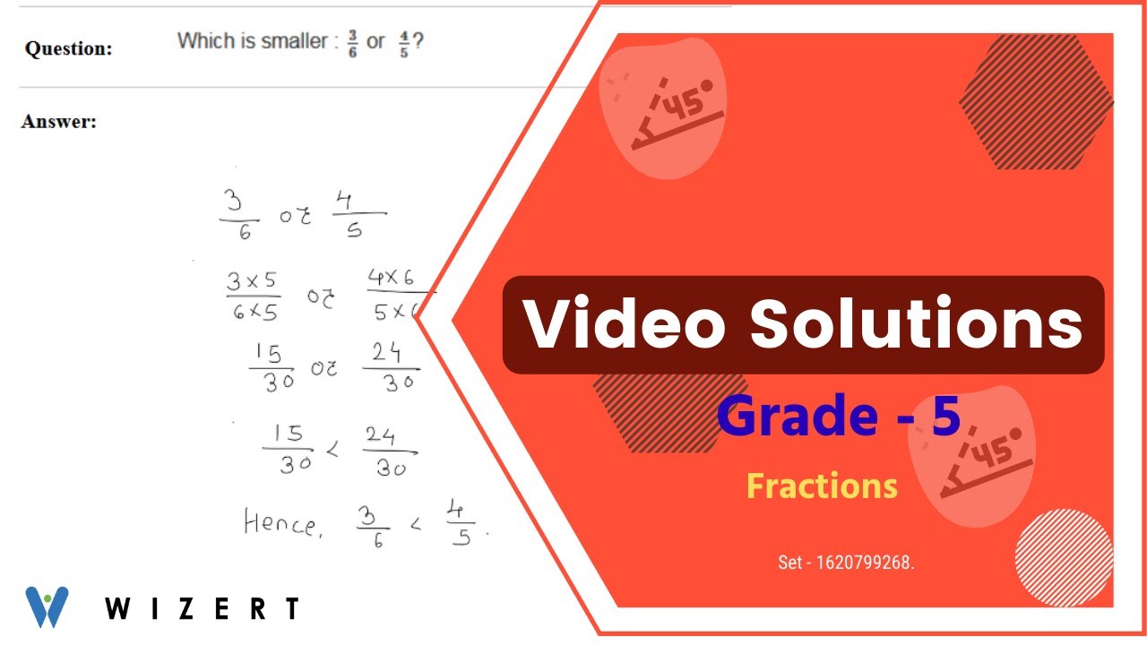 Maths Tests for Grade 5 - Grade 5 Math Fractions worksheets - Set 1620799268
