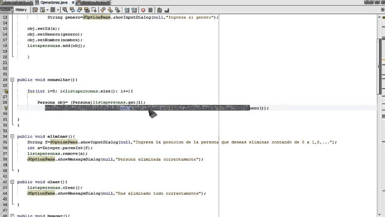 Explicación de ArrayList Java Netbeans