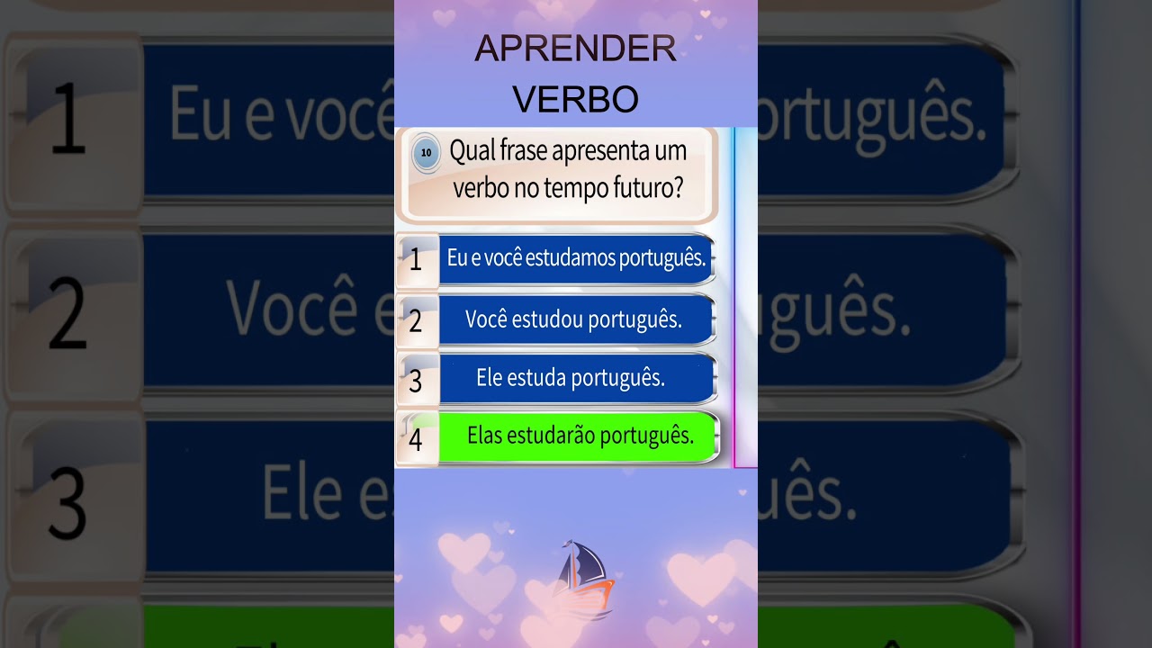 QUIZ VERBO NO TEMPO FUTURO - acerte agora |  #shorts #dicas #aula