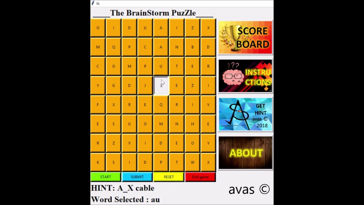 Puzzle game in PYTHON using Tkinter