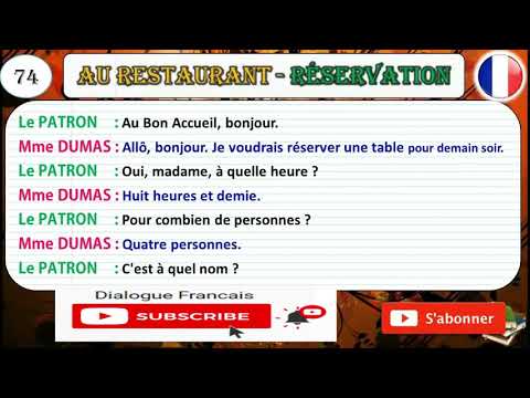 Dialogue – Réserver une table au restaurant – À la française