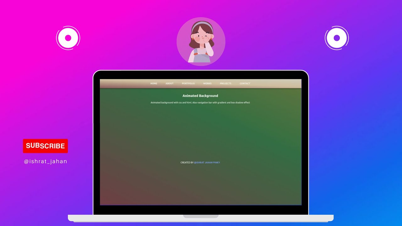 Animated Gradient Background using HTML CSS with Navigation Bar | HTML & CSS Tutorials