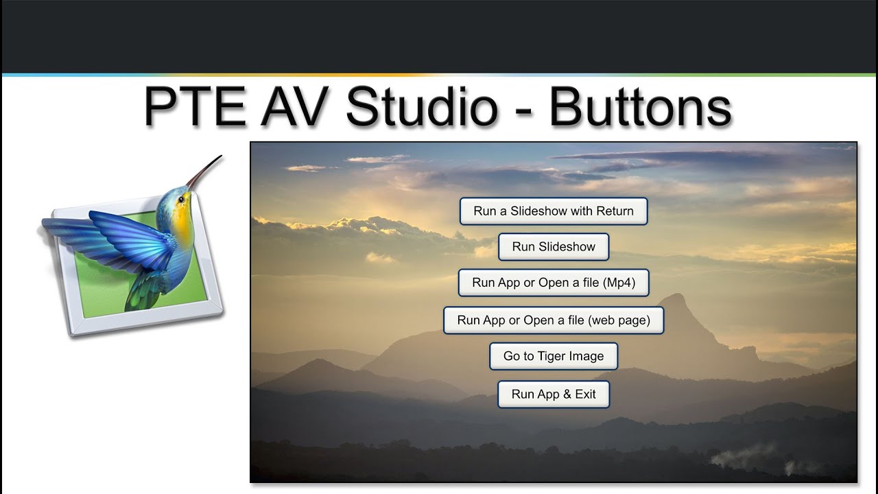 127 - 5 Minute Videos - PTE AV Studio - Buttons - Run Slideshow