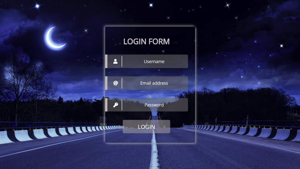 Simple Transparent Login Form using HTML CSS | Transparent Login Form