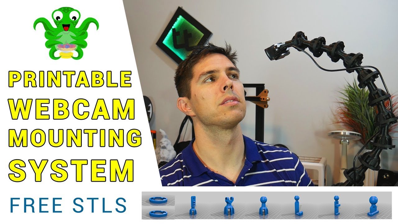 Printable webcam mounting system - Octolapse friendly setup