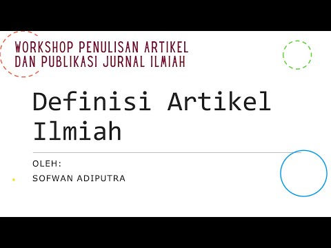 Definisi Artikel Ilmiah