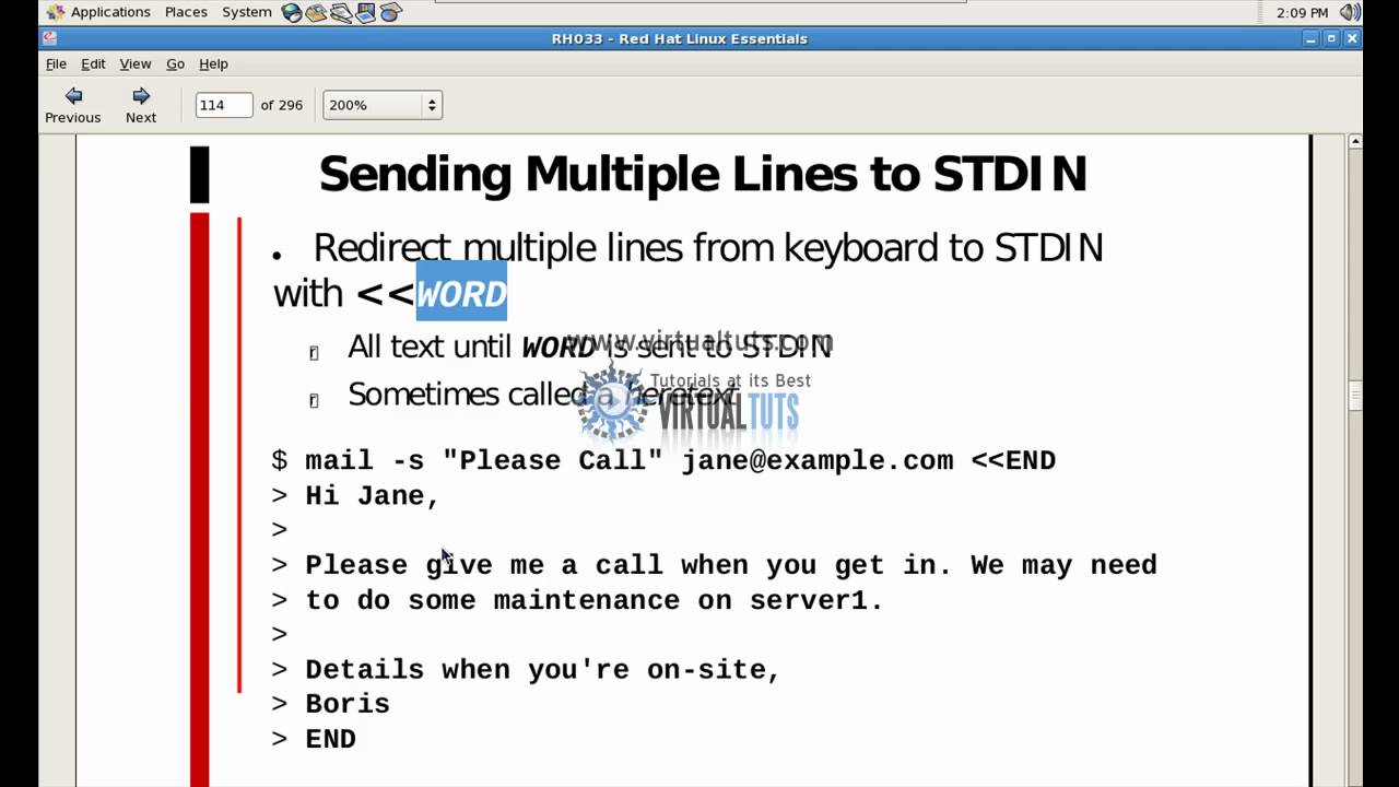 LINUX TUTORIALS : Sending Multiple lines to Standard input