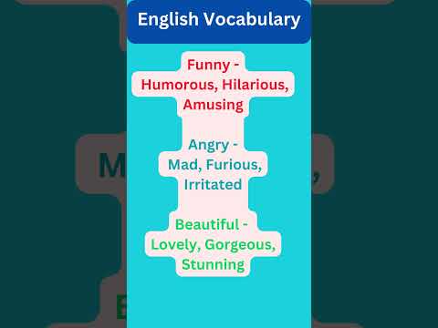 English Vocabulary | Synonyms: Funny, Angry, Beautiful