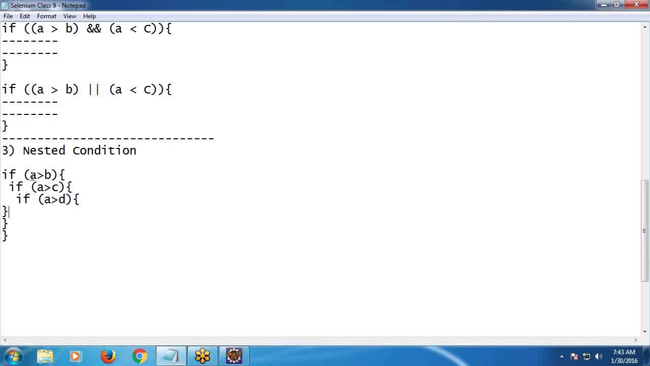 Selenium Tutorial 9: Java Conditional and Loop Statements