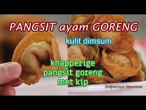 Knapperige PANGSIT GORENG met kip recept | Resep Pangsit Ayam Goreng KULIT DIMSUM | Dapurnya Mevrouw