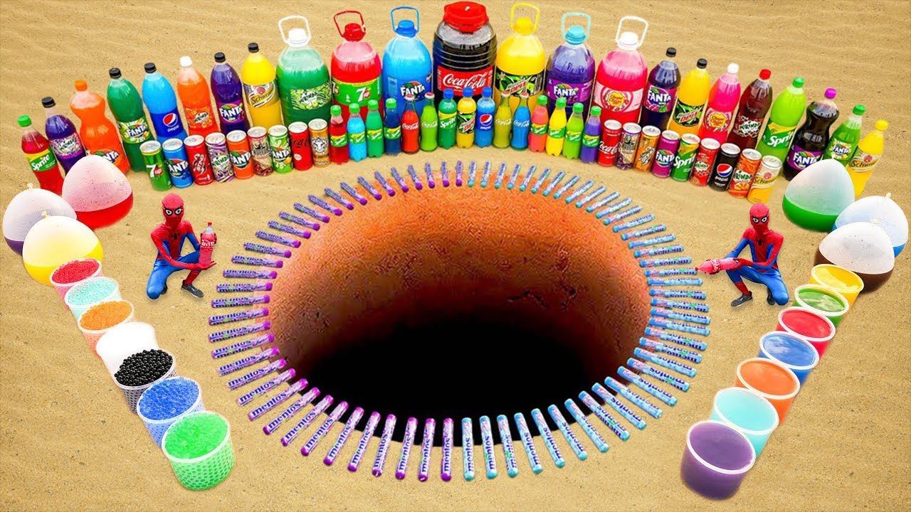 EXPERIMENT: Big Balloons from Toothpaste Eruption with Giant Orbeez, Fanta, 7up, Coca Cola vs Mentos