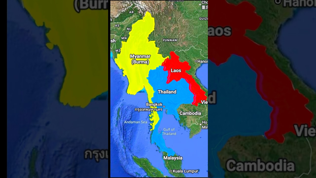 Myanmar Burma shares borders with 5 countries 🌏 #shorts #geography #myanmar