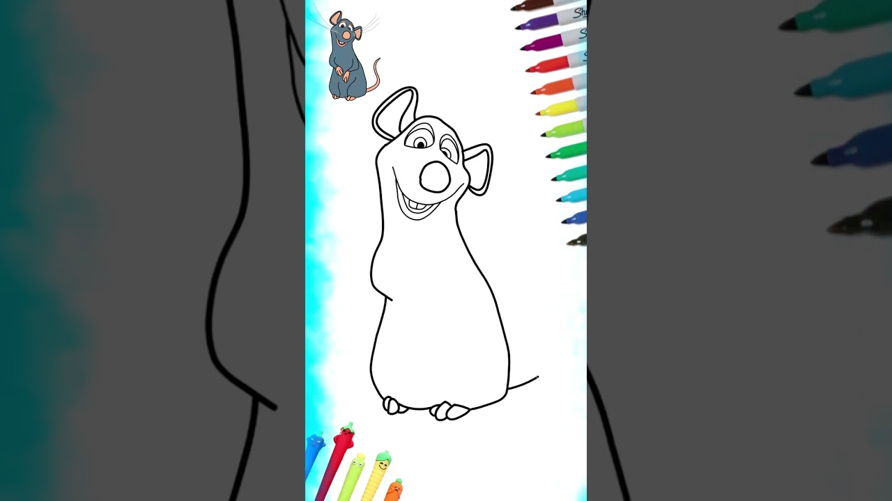 How to Draw Ratatouille Remy Ratatouille character drawing step by step #shorts #howtodraw