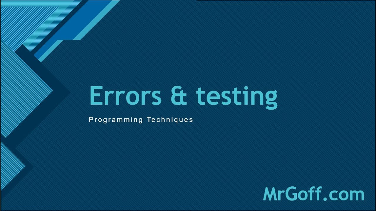 GCSE Computer Science: Errors and testing