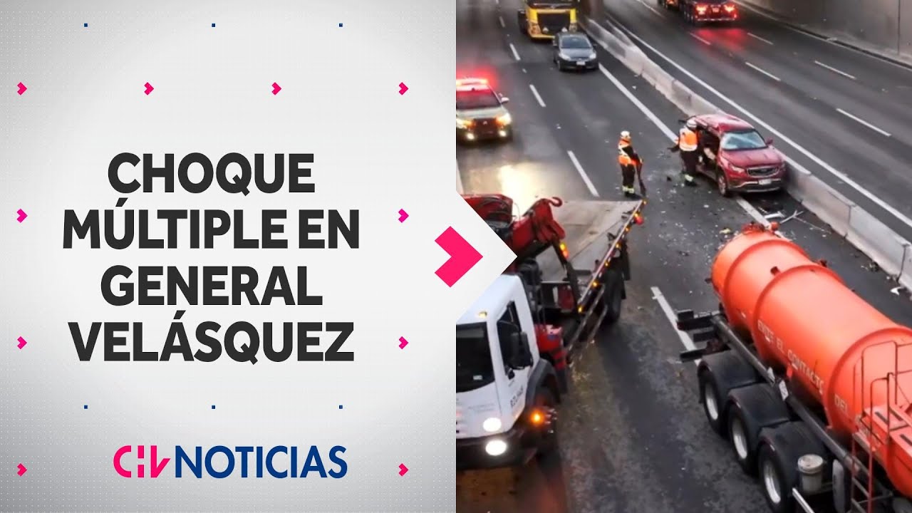 Choque múltiple en autopista General Velásquez: Hay tres camiones y un auto involucrados