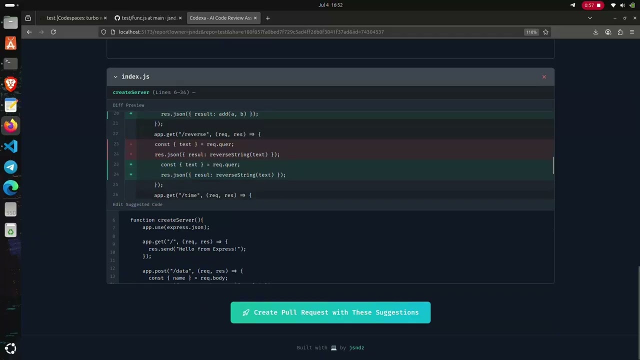Codexa - AI-Driven Code Review & Static Analysis GitHub App