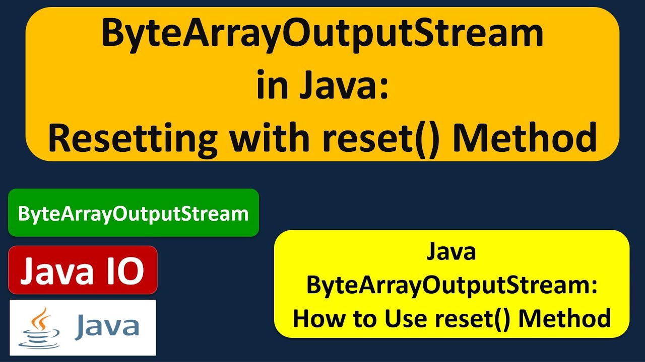 ByteArrayOutputStream in Java: Resetting with reset() Method | Java IO | Java Tutorial