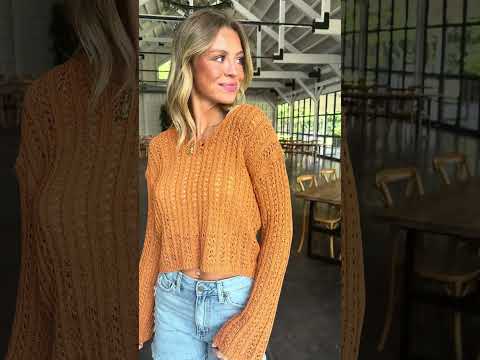 Perfect Flow Pointelle Knit Sweater, Pumpkin | Sadie & Sage