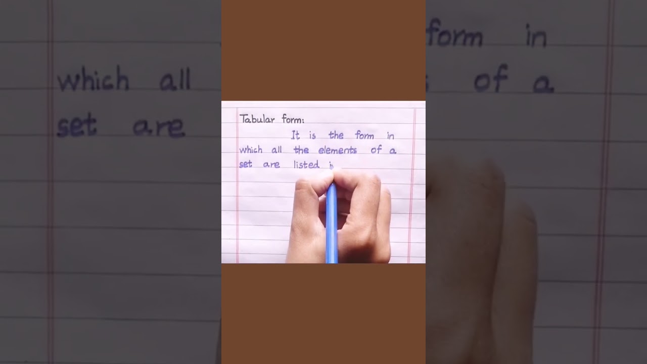 Define Tabular form of set #shorts