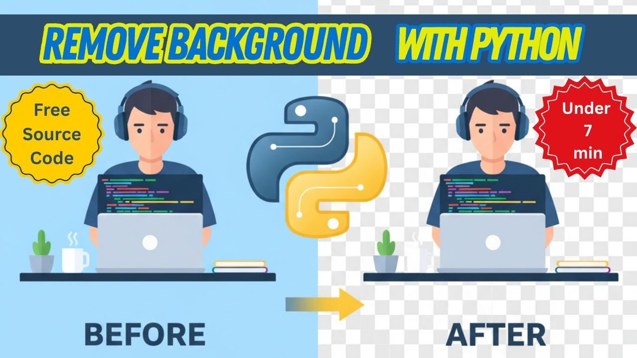 Remove Image Background with Python | Free Source Code | Under 7 min Tutorial