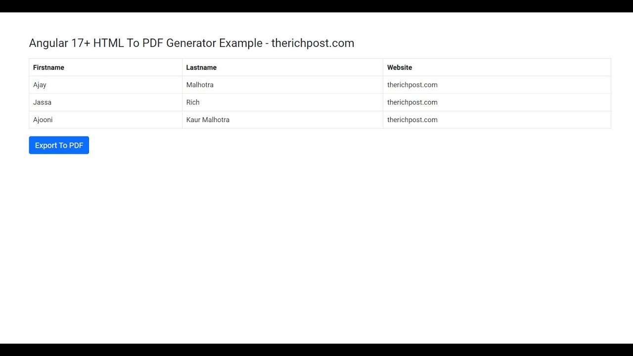 Angular 17+ Convert HTML into PDF Working Functionality