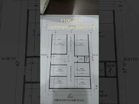 Commercial Building Design| Commercial Building Plan |Commercial Building Layouy|1100 sq.ft. Design