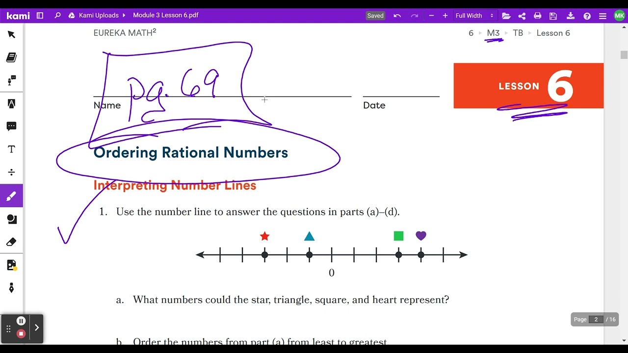 Eureka Squared - Grade 6 - Module 3 - Lesson 6