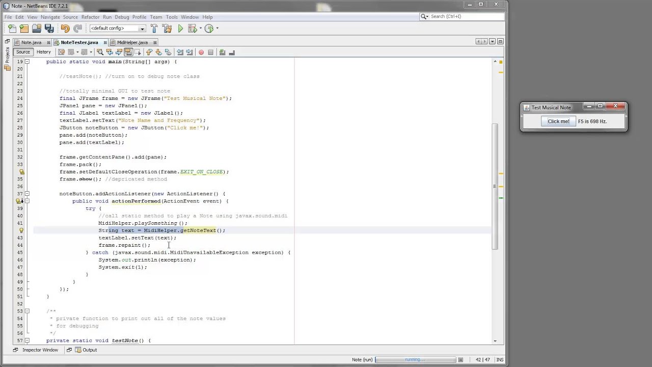 Learning Java - MIDI Note Demo
