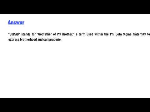 What does gomab mean phi beta sigma